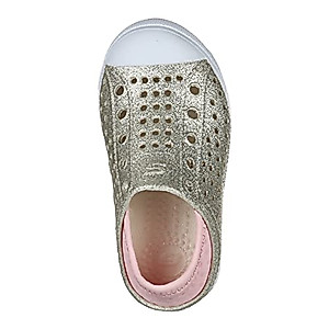Skechers Girl's Foamies Guzman Steps - Glitter Mist Sneaker, Champagne, 2 Big Kid