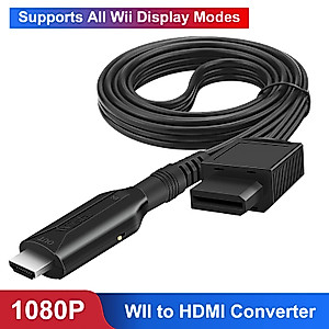 Wii to HDMI Converter Adapter 1080P WII to HDMI Audio Video Converter Cable 1m/3.2ft Wii in HDMI Output Supports All Wii Display Modes Compatible with Wii HDTV Monitor