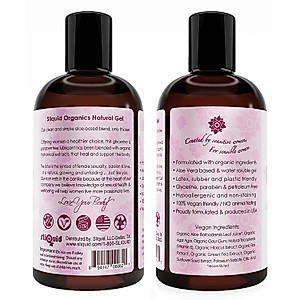 Sliquid Organics Water-Based Lube - Aloe Vera Leaf Infused with Organic Oils & Botanicals, Natural Lubricating Gel for Women/Men/Couples, Unscented, 8.5 Fl Oz