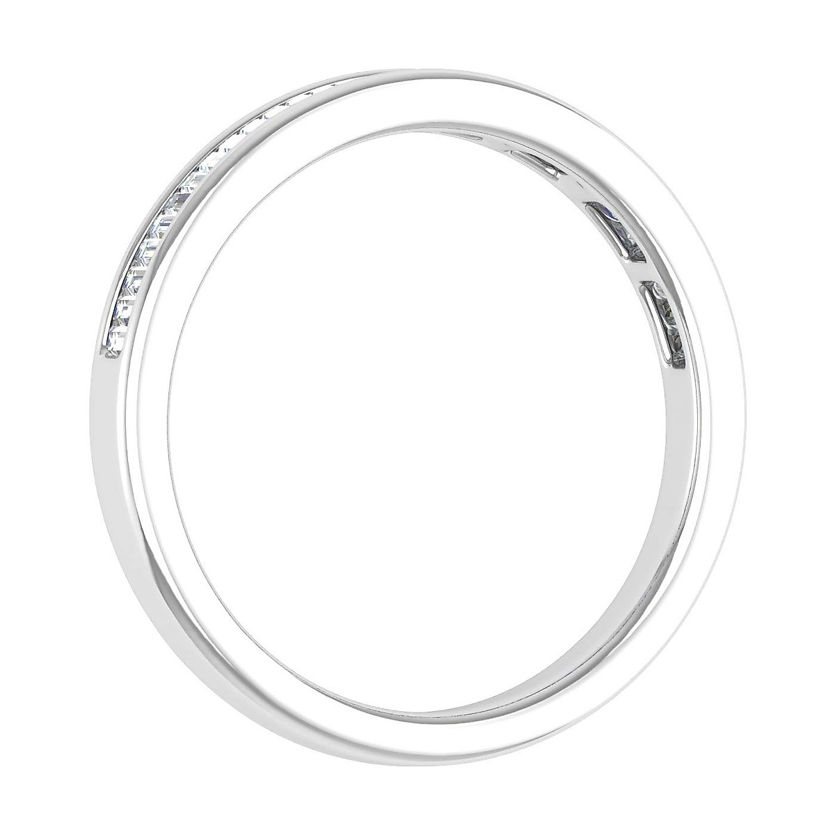 14K White Gold Channel Set Baguette Diamond Wedding Band (1/4 carat) (Ring Size 6)