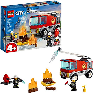 LEGO City Fire Ladder Truck 60280 Building Kit; Fun Firefighter Toy Building Set for Kids, New 2021 (88 Pieces)