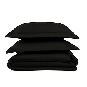 PeachSkinSheets 1500tc Level of Softness Soft Cooling Duvet Cover Set | King/Cali King Size - Midnight Black