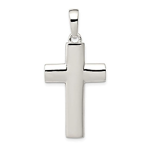 Solid 925 Sterling Silver Cross Pendant Charm - 42mm x 20mm - Jewelry Gifts For Women Wife Mom Gifts For Men Husband Dad