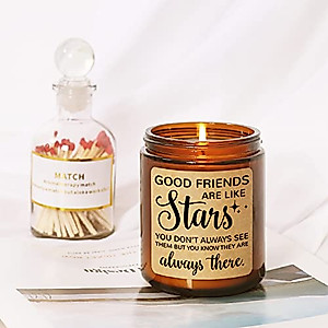 Good Friends are Like Stars Gifts - Lavender Scented Candles, Funny Birthday Christmas Gifts for Women Friends, Girlfriend, Mom, Sisters, Besties Scented Candles for Men Women
