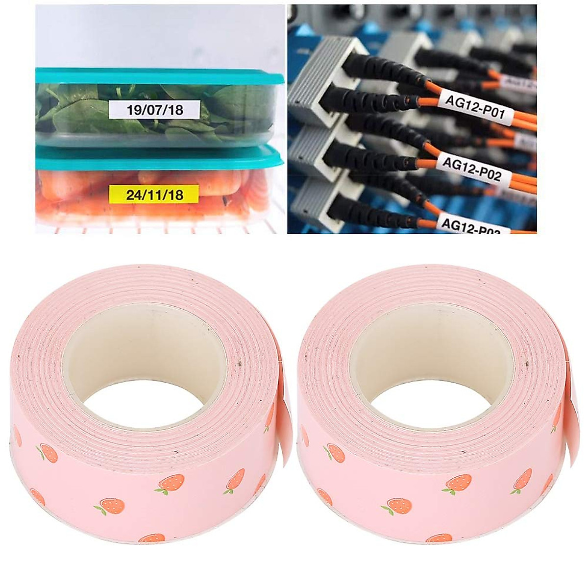 2 Packs Print Label Tape for Labeler Durable Thermal Paper Clear Writing Suitable High Temperatures Width Length