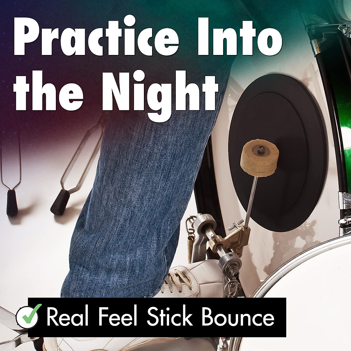 IMPRESA [2 Pack] Kick Drum Mute Pads for Silent Bass Drum - Mute Pad for Quiet Drum Practice - Practice Peacefully with Drum Dampeners - Kick Drum Practice Pad for Drum Muffling - Drum Mutes Pack