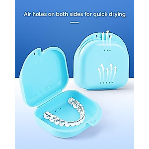 JMU Retainer Case with Vent Holes, Mouth Guard Case Denture Case(Teal)