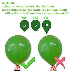 GoExquis 160Pc Green Gold Balloon Arch Garland kit 18"12"10"6" Jungle Dinosaur Safari Kids Birthday Party Baby Boy Shower Decorations