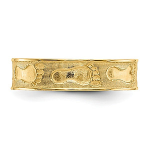 Solid 14k Yellow Gold Footprints In The Sand Ring Band Size 9