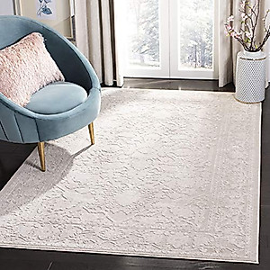 SAFAVIEH Reflection Collection 9' x 12' Cream / Ivory RFT665D Vintage Distressed Area Rug