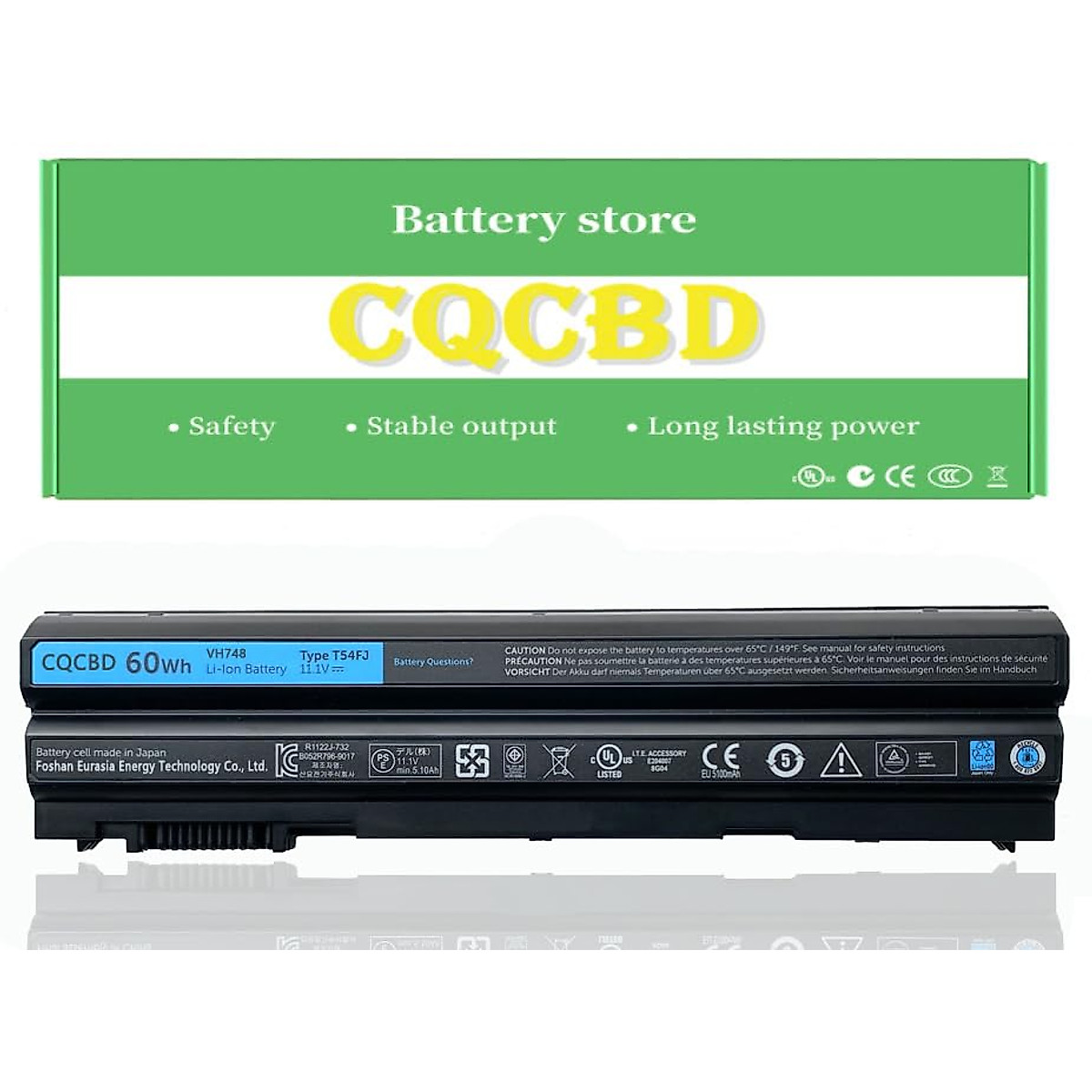CQCBD T54FJ 8858X M5Y0X Laptop Battery for Dell for Inspiron 14R 4420 5420 5425 15R 4520 5520 7520 17R 4720 5720 Latitude E5420 E5520 E5530 E6420 E6430 E6520 E5430 E6530 E6540 (11.1V 60Wh)