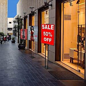 KOOV Poster Stand, Sign Holder Floor Stand, Double Sided Banner Stand with Non-Slip Base, Metal Heavy Duty Poster Board Stand, 75 Inches Height Adjustable Standing Sign Holder for Board Foam Display