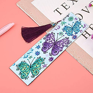 Bskifnn 2Pack Diamond Painting Bookmarks DIY Bookmarks with Tassel Great Gifts for Christmas, Thanksgiving, New Year, Birthday