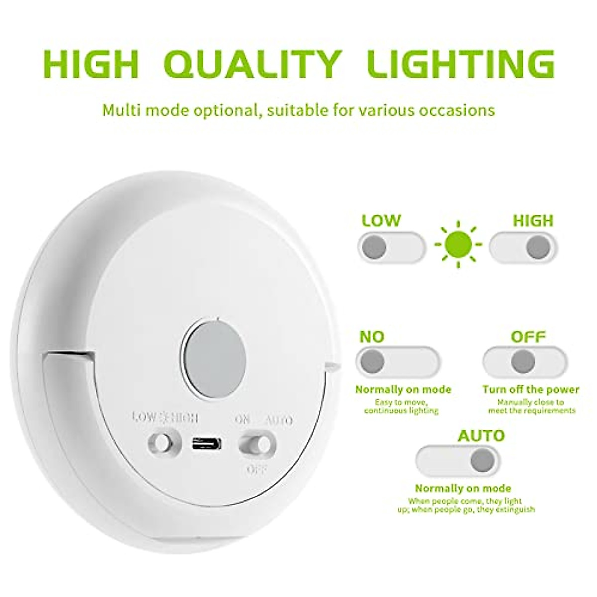 UYICOO Motion Sensor Night Light for Kids, Magnetic Adjustable Brightness Under Cabinet Lighting, 3000K USB Cordless Rechargeable Battery Lights Indoor for Hallway, Closet, Stair, Cabinet