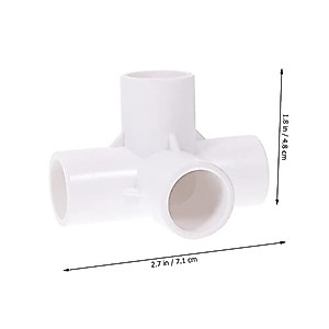 YARNOW 40 Pcs Water Pipe Elbow Carassosories A Frame Tent Clothes Rack with Shelf PVC Pipe Clothes Shelves PVC Pipe 1/2 Inch Tee 4 Way PVC Pipe Tee Pipe Connector for Storage Frame White