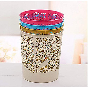 Daliuing Garbage Bin Hollow Trash can Swing Waste Basket for Kitchens, Home Offices, Kids Rooms