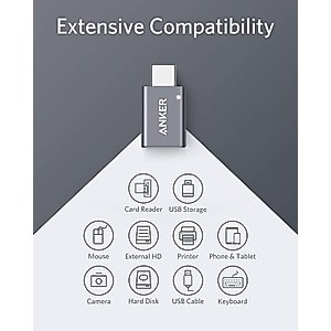 Anker USB C Adapter (2 Pack),High-Speed Data Transfer, USB-C to USB 3.0 Female Adapter for MacBook Pro 2020, iPad Pro 2020, Samsung Notebook 9, Dell XPS and More Type C Devices