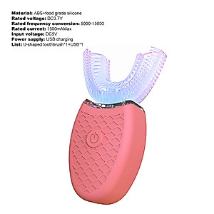 junzhan inter Electric Toothbrush U-Shaped Ultrasonic Silicone 360 Degrees Automatic Blue Light Toothbrush for Home Use U Type Toothbrush, 8-15 Year