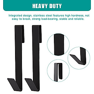 7 Inch Shower Door Hooks, 4 Packs Over The Door Towel Hooks for Bathrooms Extended Shower Hook, Heavy Duty Drilling-Free Shower Towel Rack for Frameless Glass Shower Door