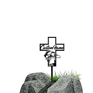 Custom Cemetery Stake Fisher Memorial Fisting Stake Outdoor Sign Custom Metal Garden Sign with Stakes, Custom Garden Name Sign, Yard Decor, Gardener Decor