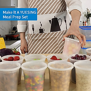 YUESING 40 Pack 32oz Deli Containers with Lids Food Storage Containers Plastic Deli Containers with Lids, Slime, Soup, Meal Prep Containers | BPA Free | Stackable | Leakproof | Dishwasher/Freezer Safe