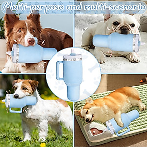 BUAEL Funny Tumbler with Handle Cup Dog Toys,Cute Squeaky Dog Toys Cup, Safety Design Dog Toys for Small Dogs/Large Dogs/Medium Size Dog Toy Replica of 30 oz Cup (Blue)