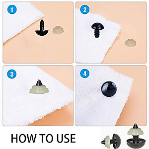 Zhbrchz 320pcs 14mm Black Plastic Safety Eyes Crafts Safety Eyes with Washers for Amigurumi Crochet Bears Stuffed Animals Doll Making