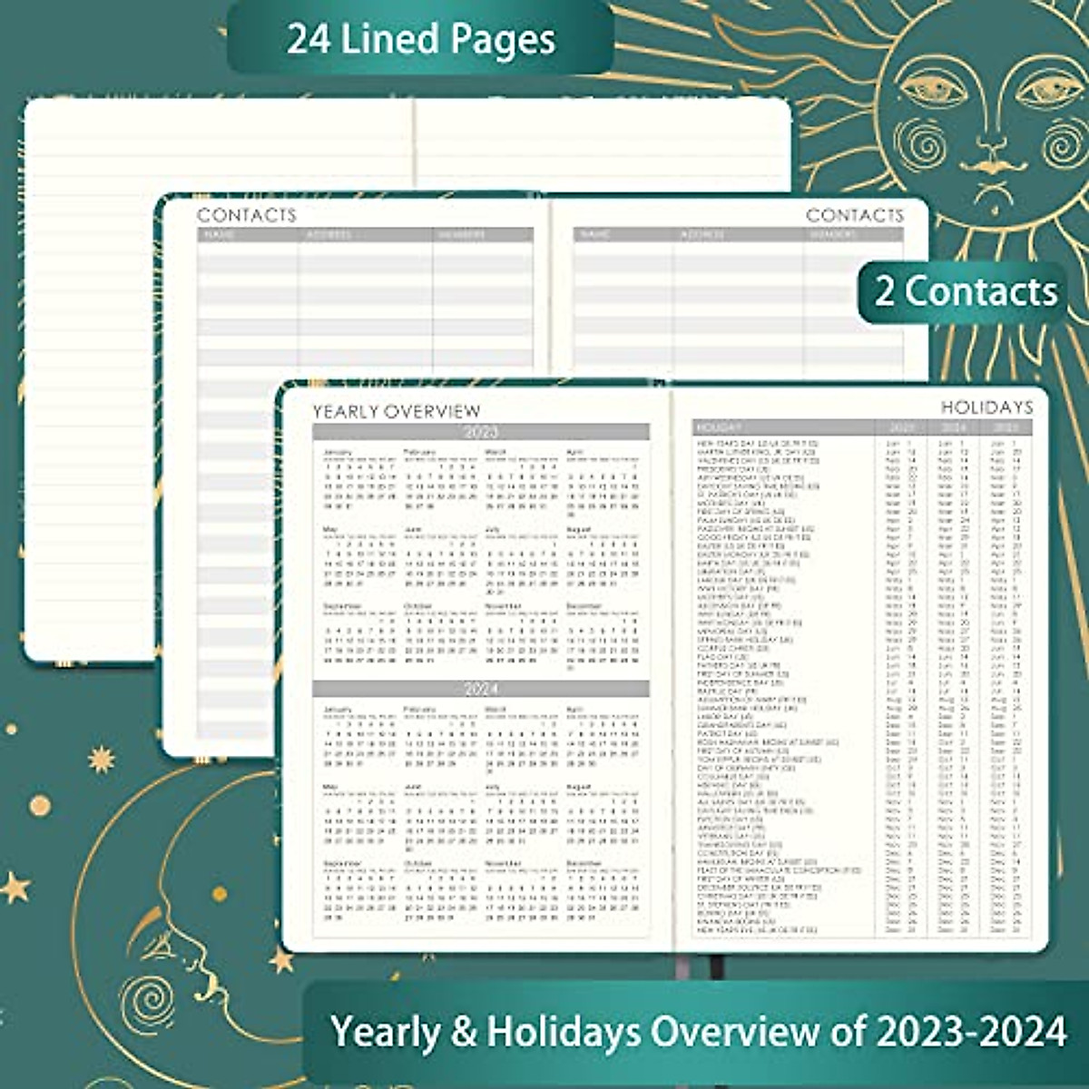 Planner 2023-2024 - Weekly Monthly Planner 2023-2024, 2023-2024 Calendar Planner from July 2023 - June 2024, 5.75" x 8.4", Planner 2023-2024 with Inner Pocket, Sticker, Pen Holder, Elastic Closure