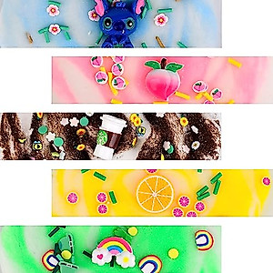 Cloud Slime Kit 5 Pack, with Peachybbies Rainbow Lemon Coffee Slime Charms, DIY Slime Supplies for Girls and Boys, Stress Relief Toy for Kids Education, Party Favor, Gift and Birthday