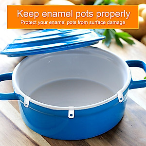 6pcs Dutch Oven Lid Protector Clips, Cookware Protector Replacement Clips Stacking and Storage Plastic Bumpers Protective Clips for Dutch Oven Pots