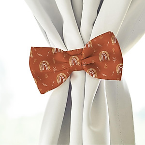 Whaline Terracotta Boho Cotton Fabric Bundles Fall Maple Leaf Plaid Rainbow Printed Fat Quarters Autumn Sewing Fabrics for DIY Handmade Crafting, 18 x 22 Inch