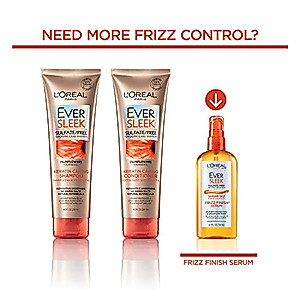 L'Oreal Paris EverSleek Keratin Caring Conditioner, with Sunflower Oil, 2 Count (8.5 Fl; Oz each)