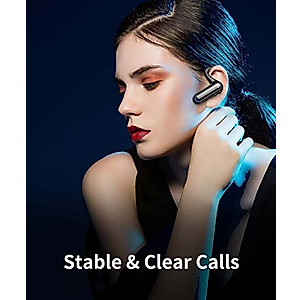 Jassco Bluetooth Earphones, Wireless Open Ear Headphones with Earhooks, 40H Playtime Hands-Free Earbuds with LED Display, Wireless Earphones Earpieces with Mic for Business, Travel, Driving, Workout