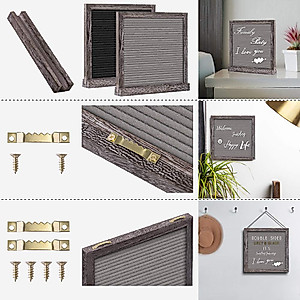 Double Sided Felt Letter Board with Rustic 10x10 Wood Frame,750 Precut Letters,Months & Days & Extra Cursive Words, Wall & Tabletop Display, Letters Organizer,Farmhouse Wall Decor message Board