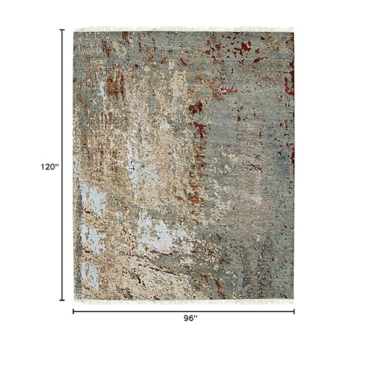 EORC KA1003GY8X10 Hand-Knotted Wool Galaxy Rug, 8'2 x 9'10, Gray