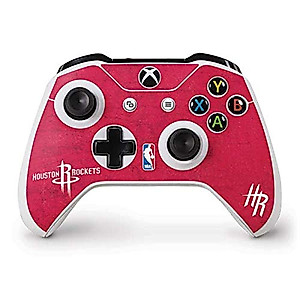 Skinit Decal Gaming Skin Compatible with Xbox One S Controller - Officially Licensed NBA Houston Rockets Distressed Design