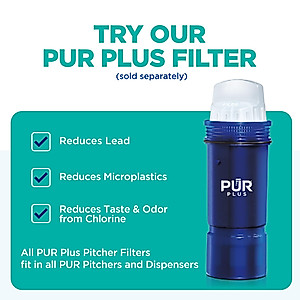 PUR Water Pitcher Filtration System, 7 Cup, Clear/Blue
