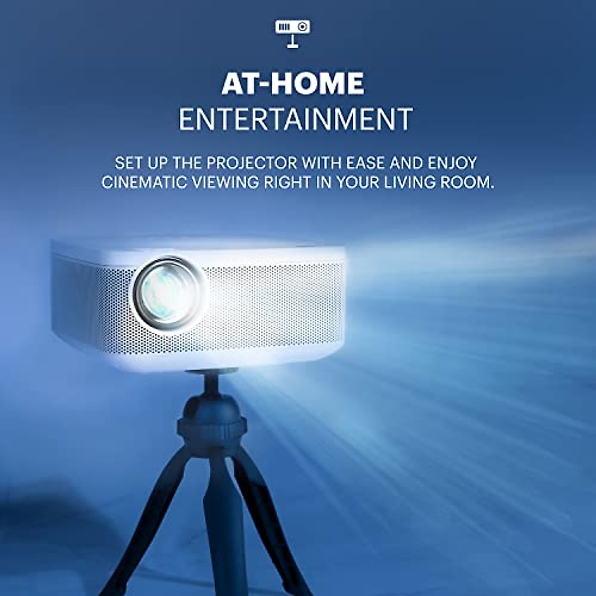 KODAK FLIK X10 Full HD Multimedia Projector Kit | 1080p Mini Compact Portable Home Theater System Bundle with 100” Projection Screen, Remote Control, Tripod Stand, HDMI Cable, Hooks & Carry Case