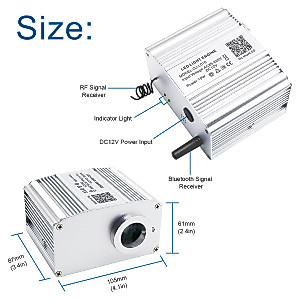 AKEPO 10W Twinkle Fiber Optic Lights kit APP Control with Music Mode for Star Ceiling Sky Light Car Home Use, RGBW Light Engine+Optical Fiber Cable 460pcs of 9.8ft/3m(0.03+0.04+0.06in)+28key Remote