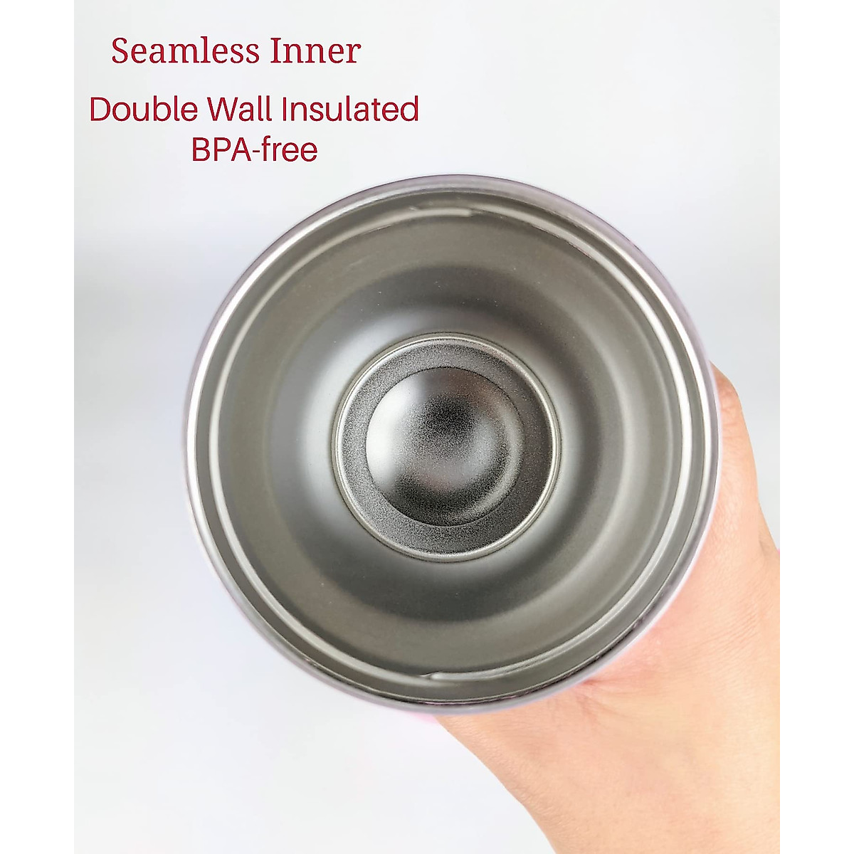 JOVIAL All In One Insulated Snack and Drink Cup 12 Oz-Glitter Pink