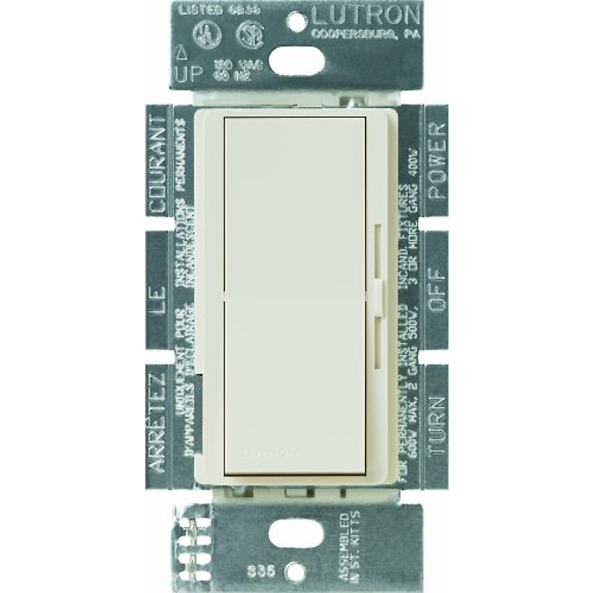 Lutron Lutron DV-603PG-LA Diva 600-Watt 3-Way Eco-Dim Dimmer, Light Almond