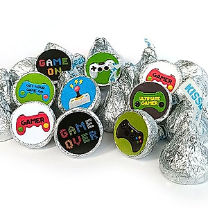 Video Games Labels for HERSHEY’S KISSES Chocolates by Adore By Nat - Birthday Candy Sticker Party Favor - Set of 240