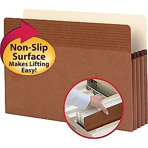Smead Easy Grip® File Pocket, Straight-Cut Tab, 3-1/2" Expansion, Legal Size, Redrope, 25 per Box (73210)