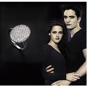 Genuine Silver Twilight Bella Swan Wedding Ring, 925 Sterling Silver, Women's Ring Micro Pavé Zircon Ring with a Jewelry Heart Box, Breaking Dawn Bella Swan engagement ring (10)