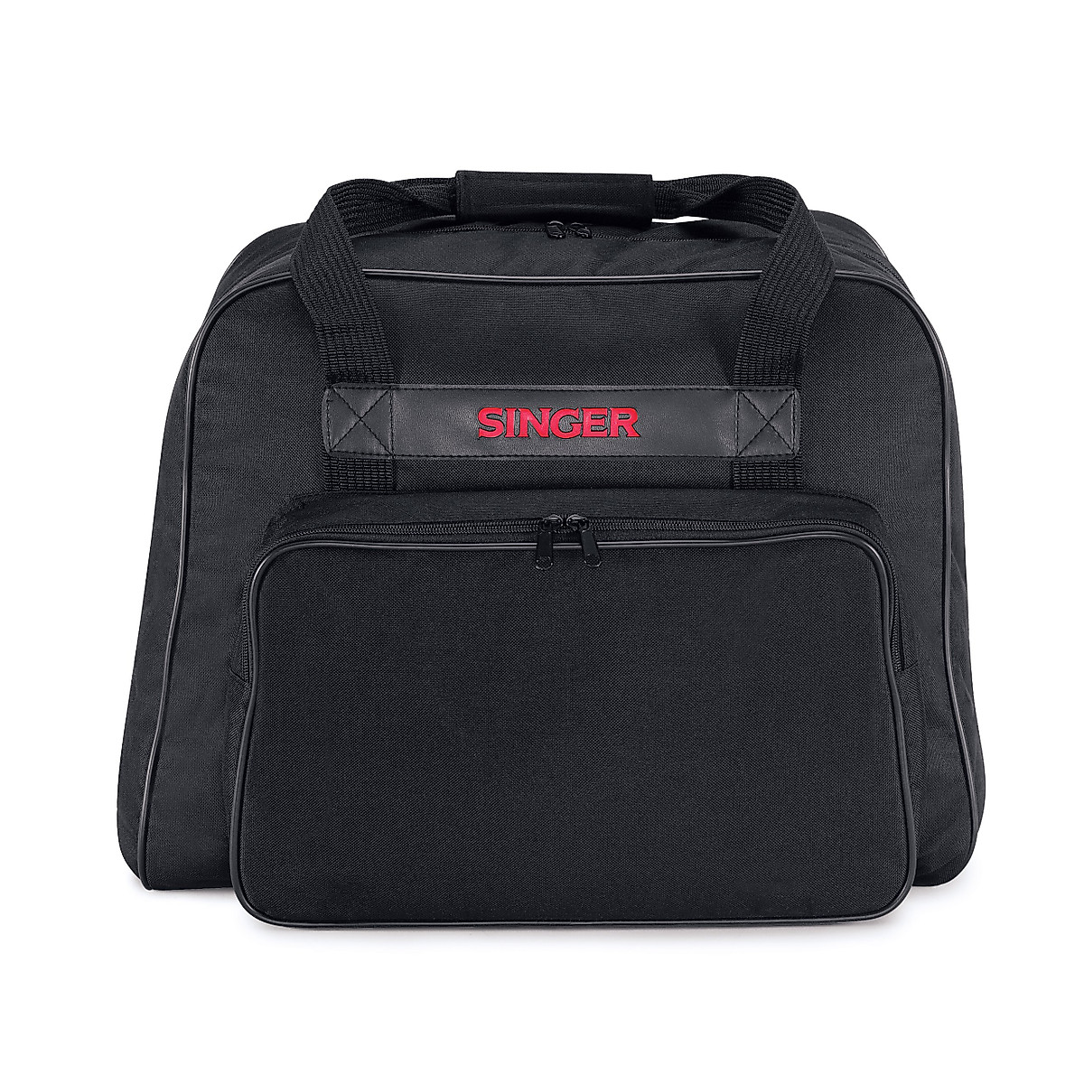 SINGER | Machine Carrying Case, Black, Spacious Case Fits Most Standard Sewing Machines and Sergers, Fully-Padded Interior, Durable Canvas Exterior, Easy Zip, Large Front Pocket, Easy Transport