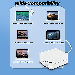 Mac Book Pro Charger,60W T-Tip Charger Power Adapter, Universal Laptop Charger Compatible with Mac Book Air/Mac Book Pro 13-Inch Retina Display(After 2012)