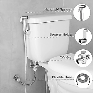 Bidet Sprayer for Toilet,Handheld Bidet Spraye,Cloth Diaper Sprayer Water Kit,Bathroom Hand Held Bidet Shower for Self Cleaning,Stainless Steel and Easy to Install