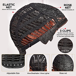 ToyoTress Bob Wig With Bangs - 12 Inch Peek-a-boo Color Short Bob Wig For Black Women Black Mix Brown Daily Costume Wigs, Light Yaki Straight Synthetic Hair Wigs Heat Resistant (12 Inch, SH30-612H)