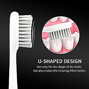 Flexforce V1 Toothbrush Replacement Heads, Adult and Kid Toothbrush Heads, Sonic, Clean Tongue Coating, Nylon (4 Packs, White)