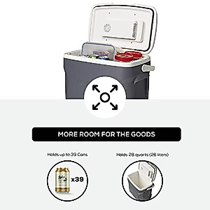 Igloo Thermoelectric Iceless 28-40 Qt Electric Plug-in 12V Coolers, 28 Qt Hot/Cold Grey